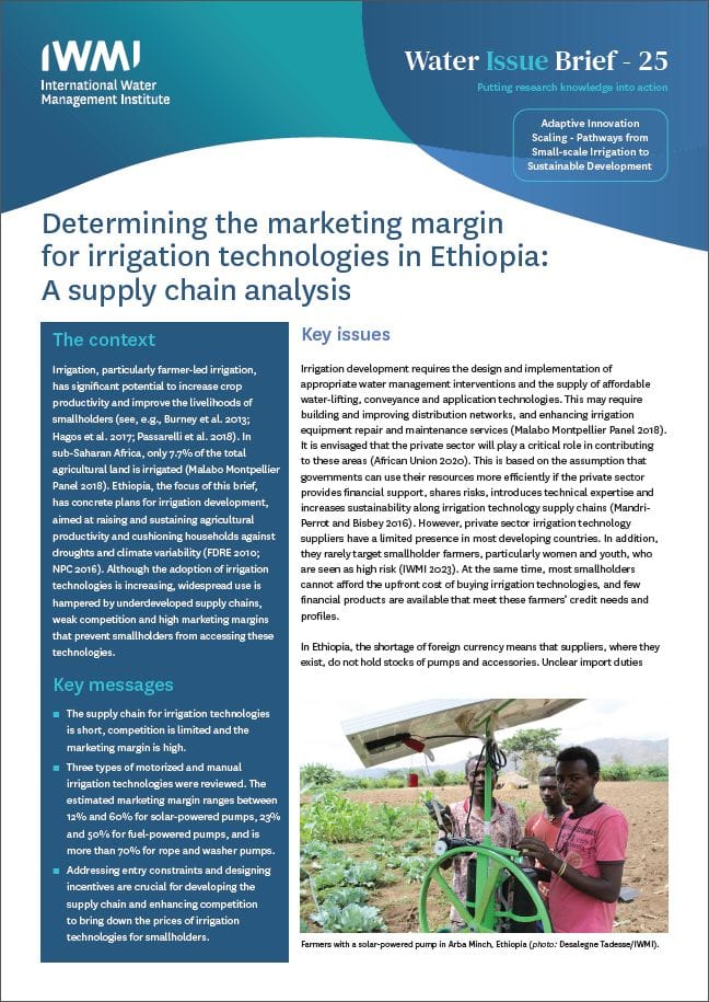 IWMI Water Issue Brief – 25 - IWMI